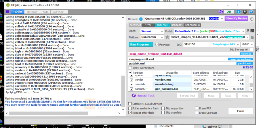 Xiaomi Redmi Note 7 Pro unbrick 9008,cứu boot - RomGốc.Net
