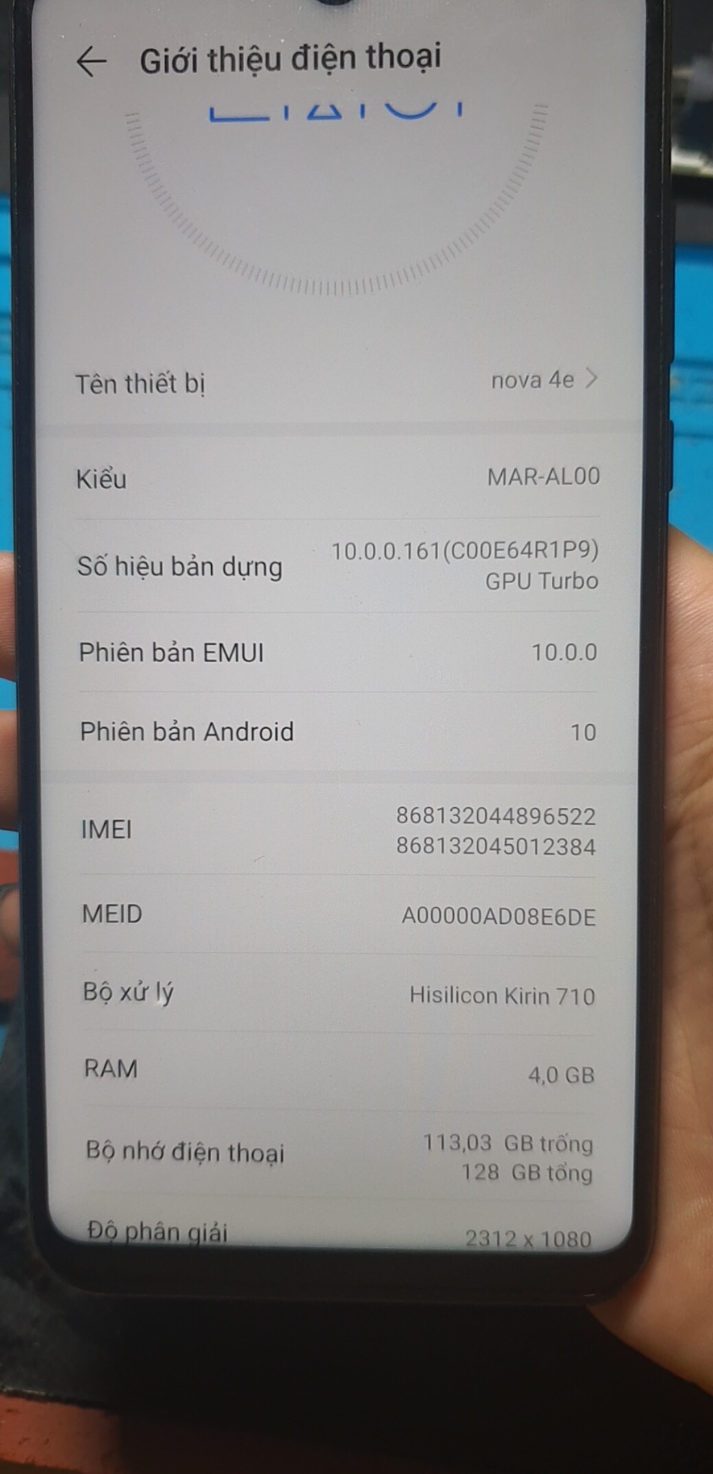 Huawei Nova 4e MAR-AL00 convert global - Thế Giới Rom Điện Thoại